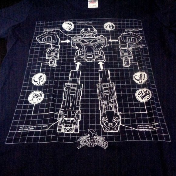 Power Ranger | Tops | Loot Crate Power Rangers Megazord Blueprint ...